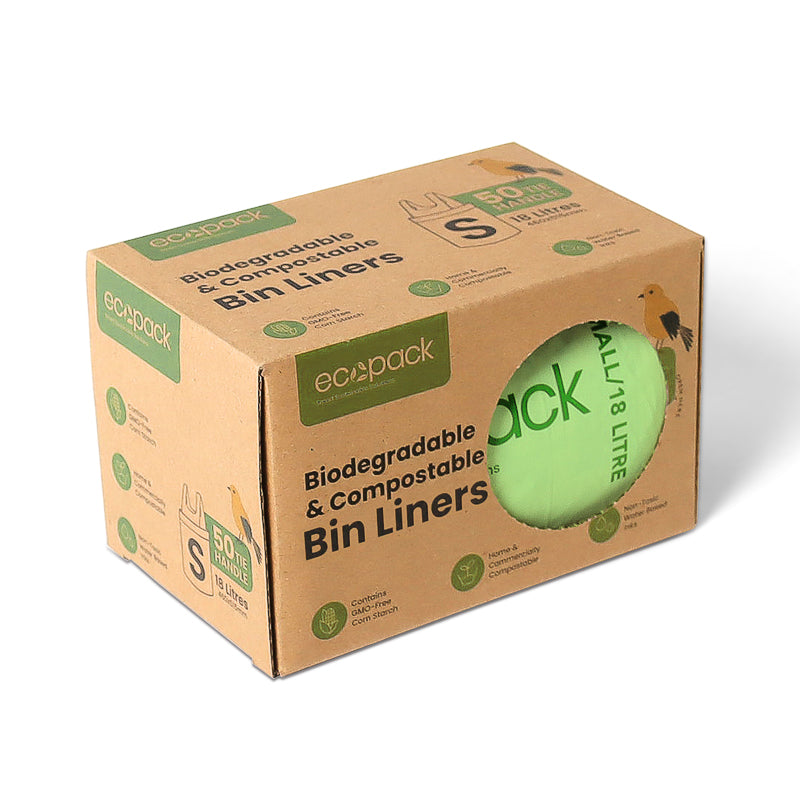 Ecopack 18L Compostable Bin Liners - Box Dispenser Small (1 Box/50 Bag