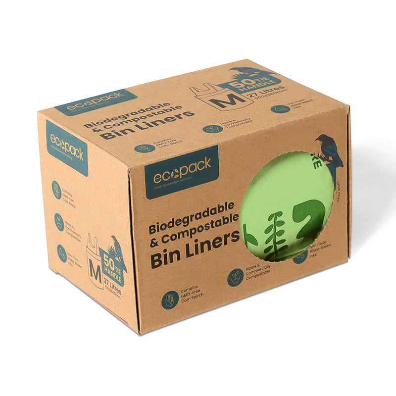 Ecopack 27L Compostable Bin Liners - Box Dispenser Medium (1 Box/50 Ba