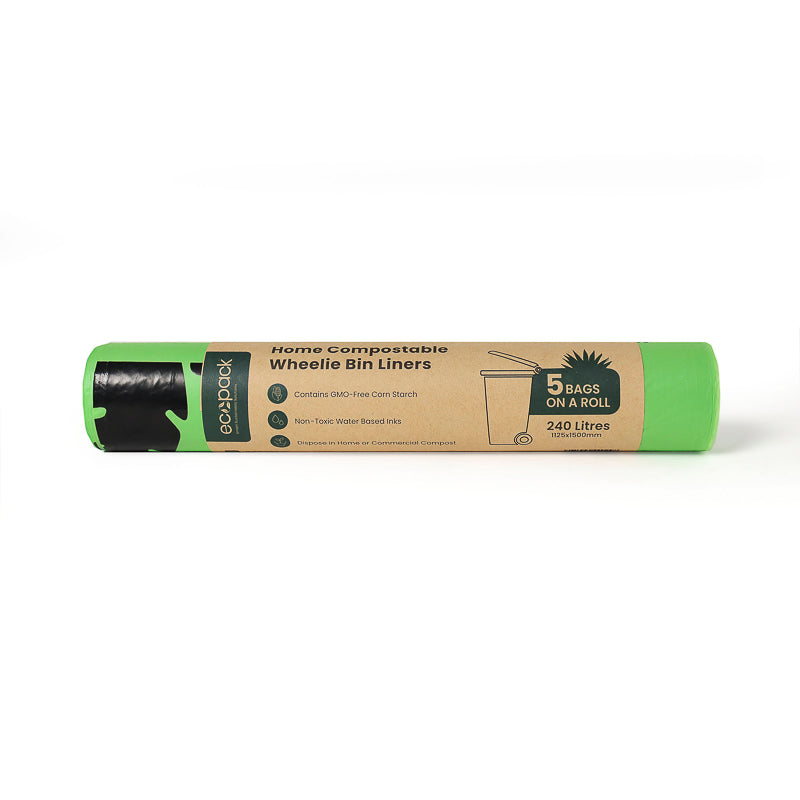 Ecopack 240L Compostable Wheelie Bin Bags (1 Roll/5 Bags)